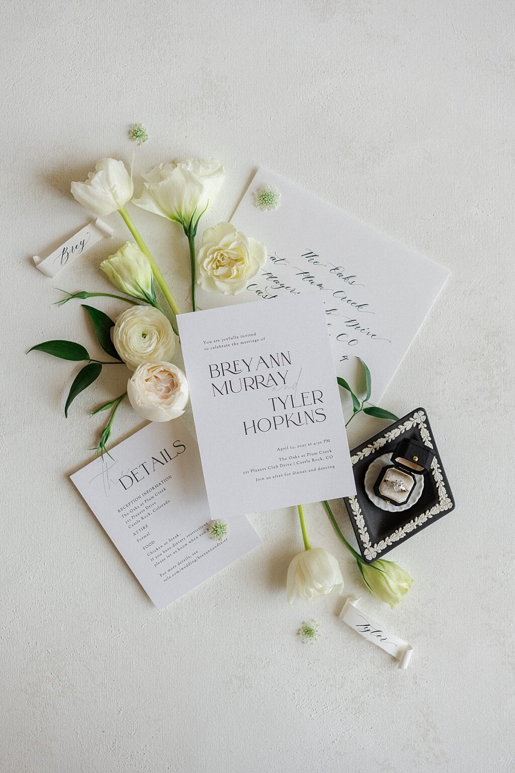 The Oaks At Plum Creek Wedding | Modern Black and White